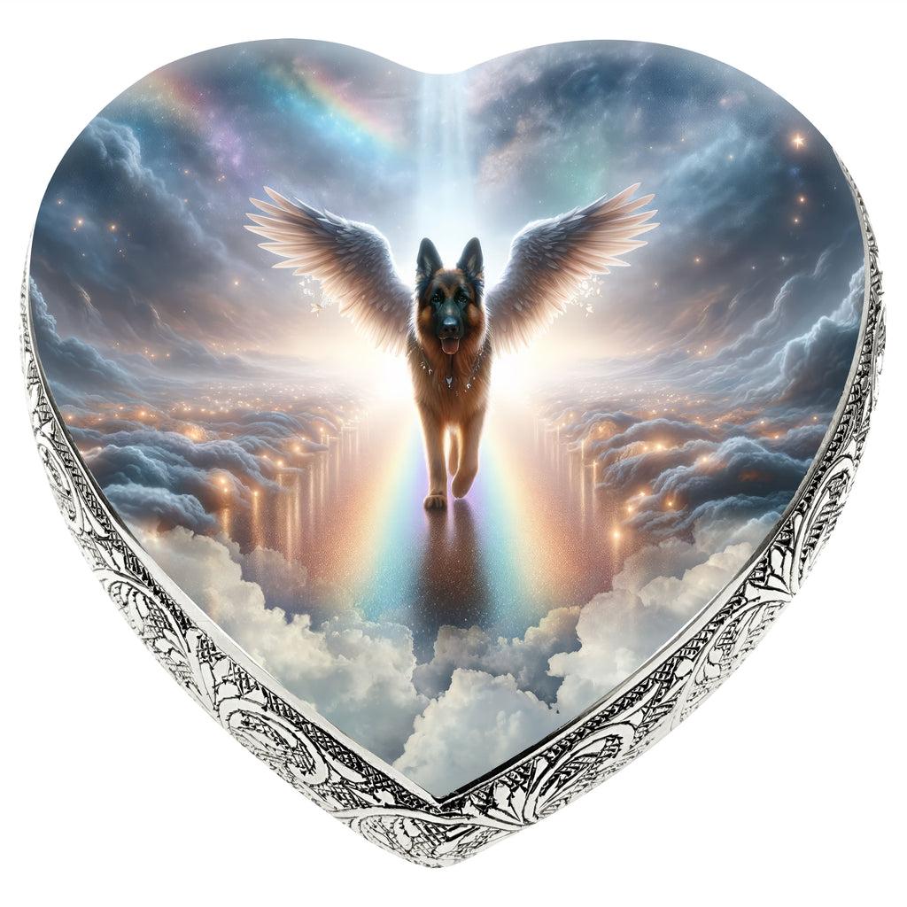 German Shepherd Rainbow Bridge Urn – Loving Tribute – Eternal Elegance